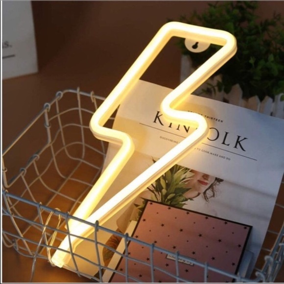 Wall Decor | Neon Led Yellow Lightening Bolt Sign | Poshmark